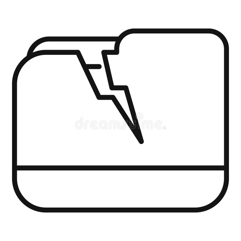 Open Folder Icon Showing Data Loss or Corruption Stock Vector ...