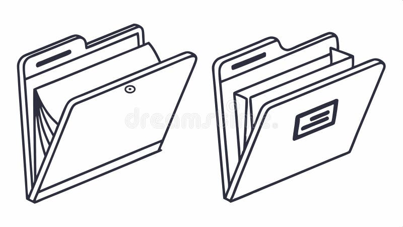 Open Folder Icons, File Management Interface Vector Design Generative AI Stock Vector ...