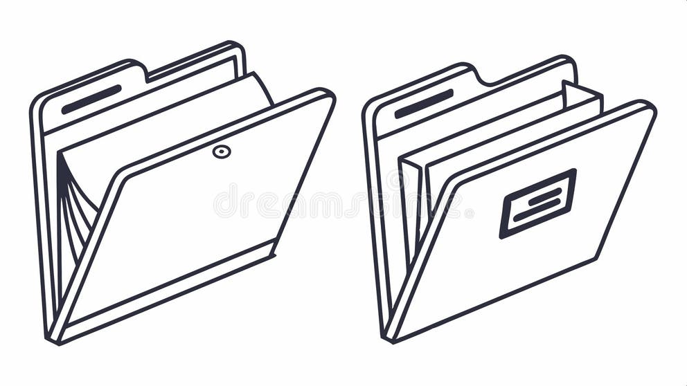 Open Folder Icons, File Management Interface Vector Design Generative AI Stock Vector ...