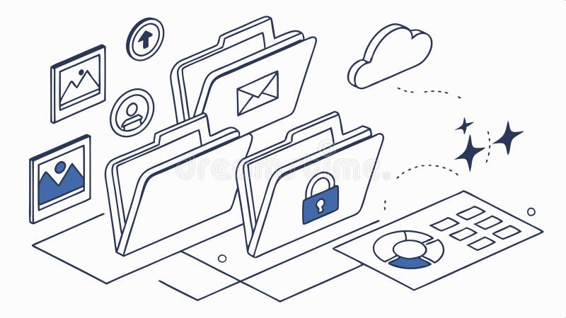 Open Folders Illustration, File Management and Data Organization Vector ...