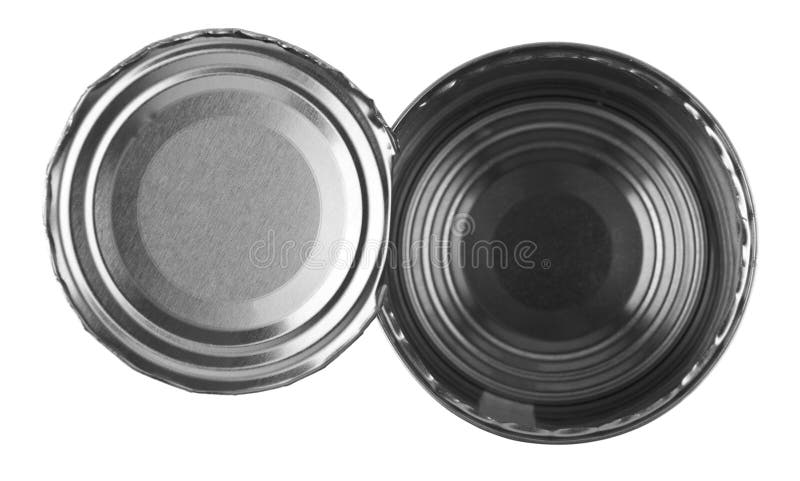Open Food Can Isolated on White Background Stock Photo - Image of shiny ...