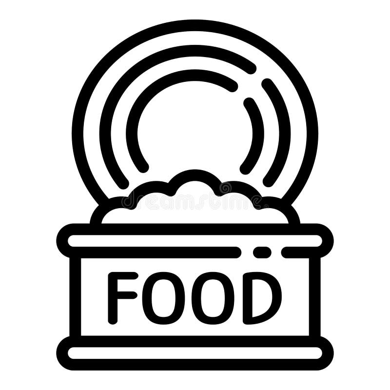 Open Food Tin Can Icon, Outline Style Stock Vector - Illustration of ...