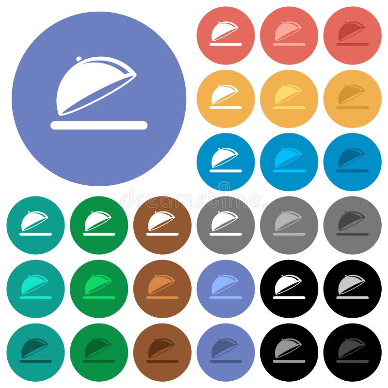 Open Food Tray with Gloss Round Flat Multi Colored Icons Stock Vector ...