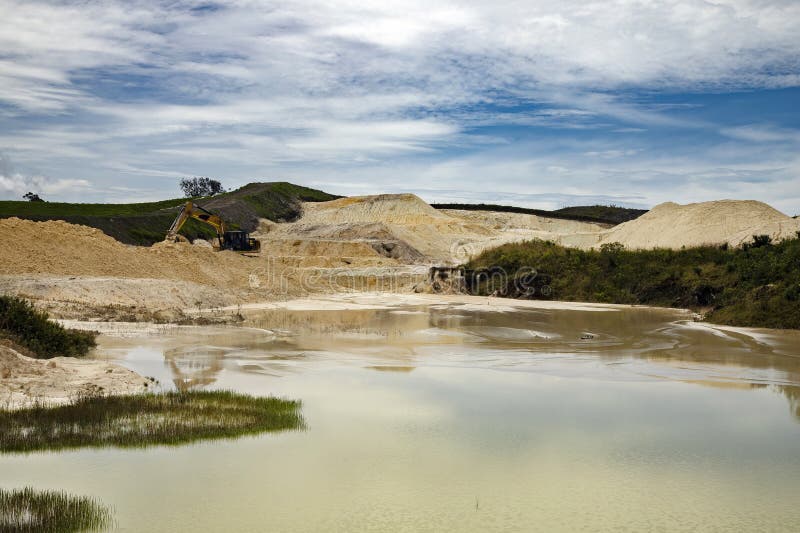 Open Foundation Kaolin Mine - Extraction of White Mud and Clay Stock ...
