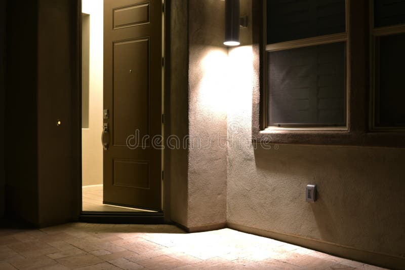 Front Door Open At Night