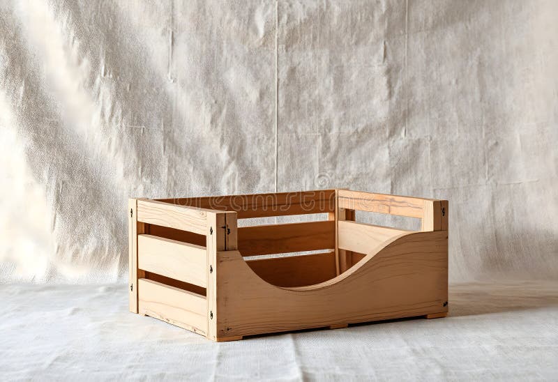 Open Front Light Wooden Crate Podium Stock Illustration - Illustration ...