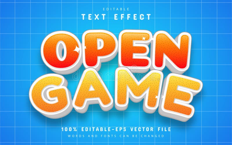 Open Game Kids Cartoon Text Effect Stock Vector - Illustration of game ...