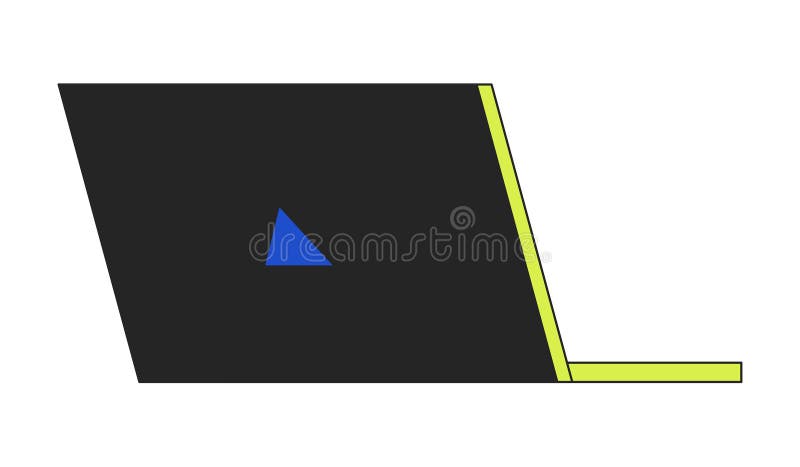Open Gaming Laptop Back View Flat Line Color Isolated Vector Object ...