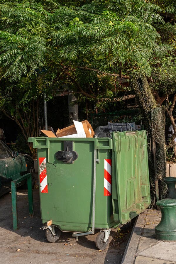 Garbage Container on Street Stock Photo - Image of recycle, litter ...