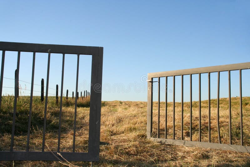 Open gate stock photo. Image of rural, field, meadow, open - 150308