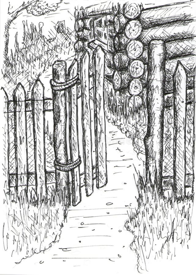 Open gate illustration stock illustration. Illustration of gate - 248547427
