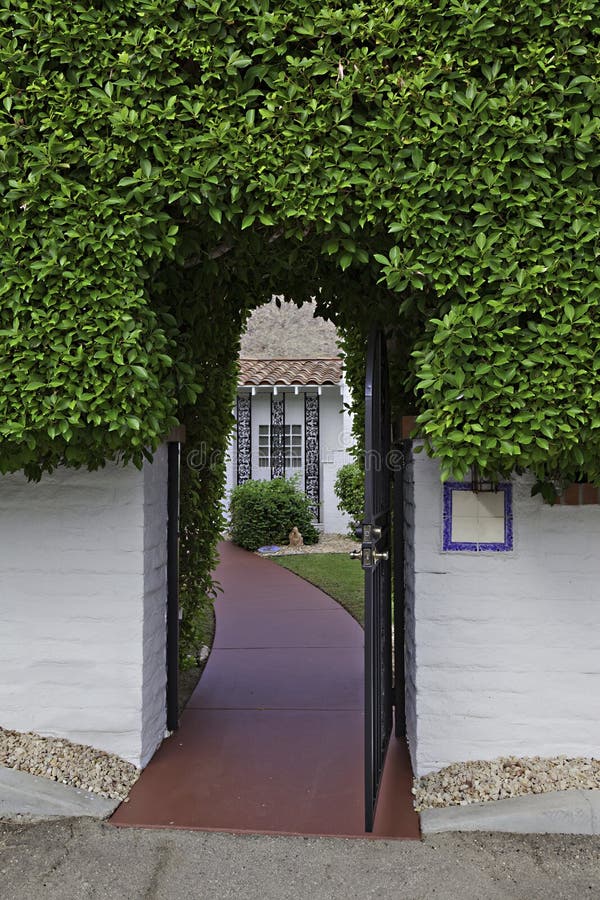 Open Gate and Driveway of Home Stock Photo - Image of residential, real ...