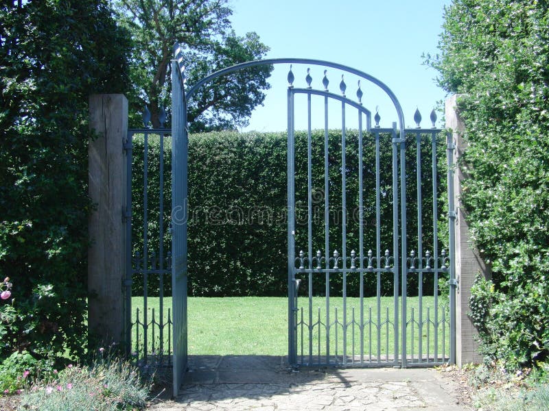 Open Gate stock photo. Image of garden, grass, gate - 151696586