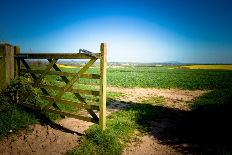 Open Gate of Shropshire Fields Julian Bound Stock Photo - Image of ...