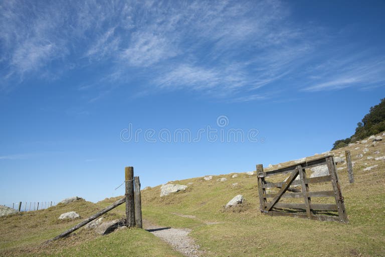 Open gate. stock image. Image of land, farm, farmland - 30735043