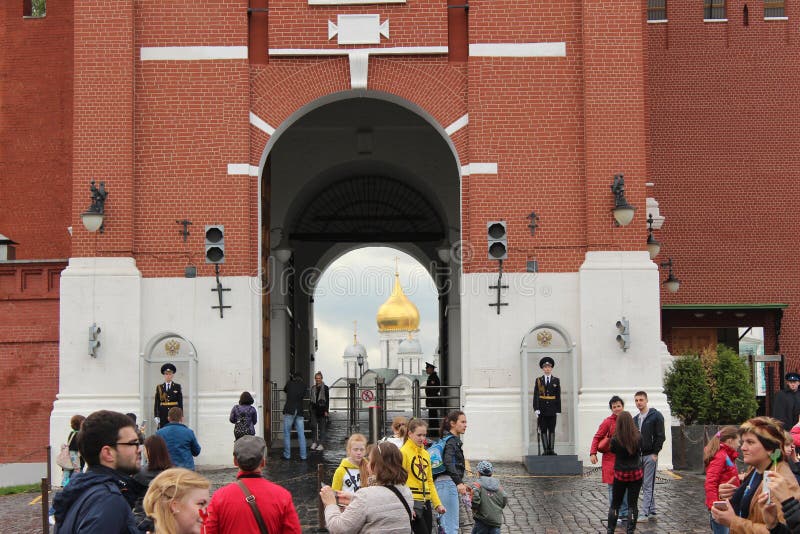 Open Gate in the Spassky Tower in Kremlin Editorial Stock Image - Image ...