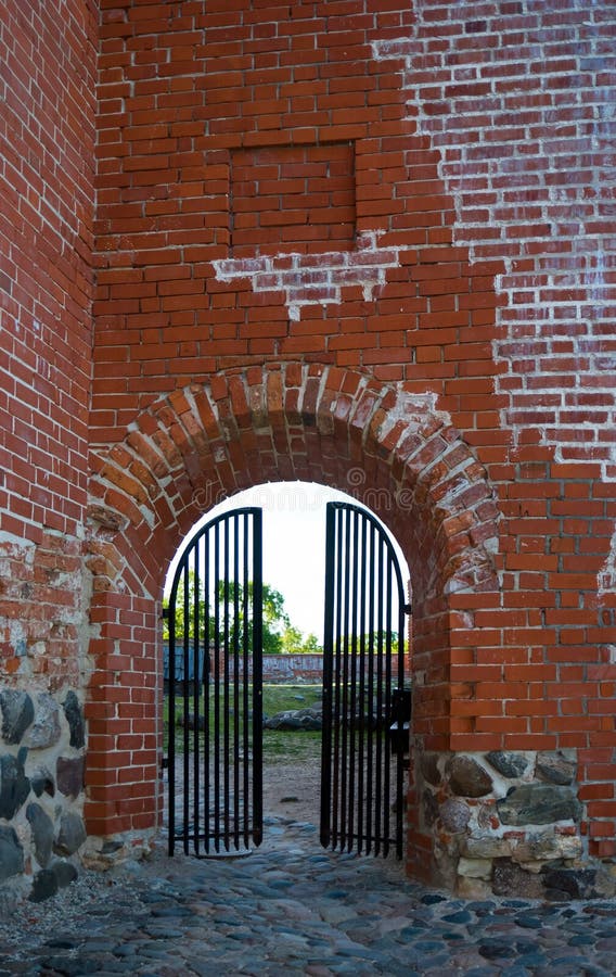 Open Gate with Foliage in Italy in Autumn Time / Trees/ Gate/ Road ...