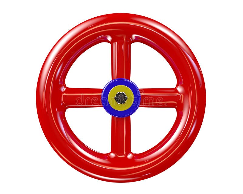 Open Gate Valve Isolated 3d Render Stock Illustration - Illustration of ...