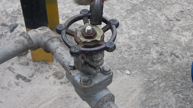 Open Gate Valve with Pipe Wrench Stock Video - Video of pipe, flowing ...