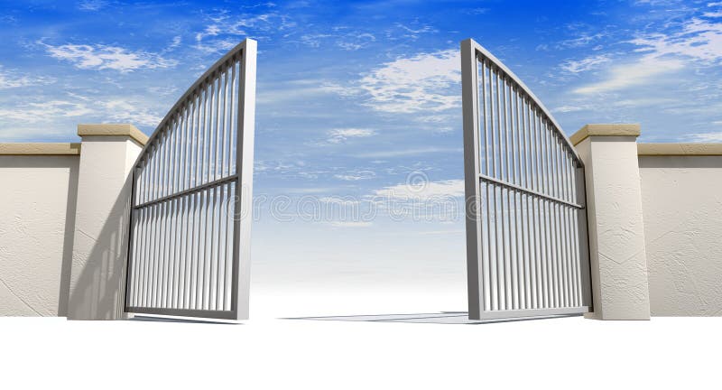 Open Gates And Wall stock illustration. Image of unlocked - 26586846