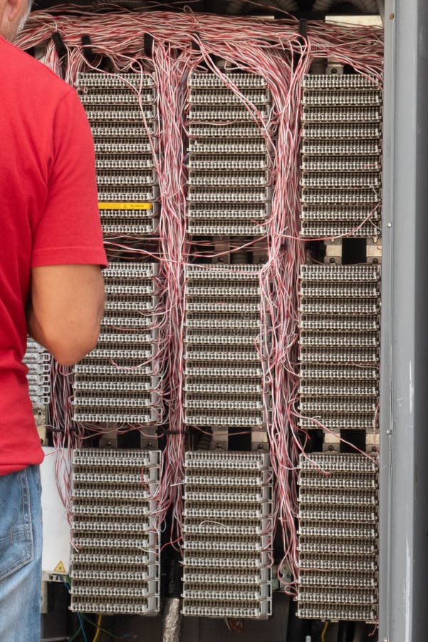 Repairing Electrical Cables Stock Photo - Image of cabinet, cables ...