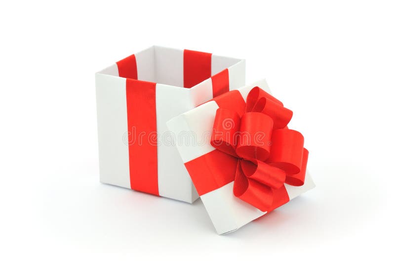 Red Open Gift Box Isolated on White Stock Illustration - Illustration ...