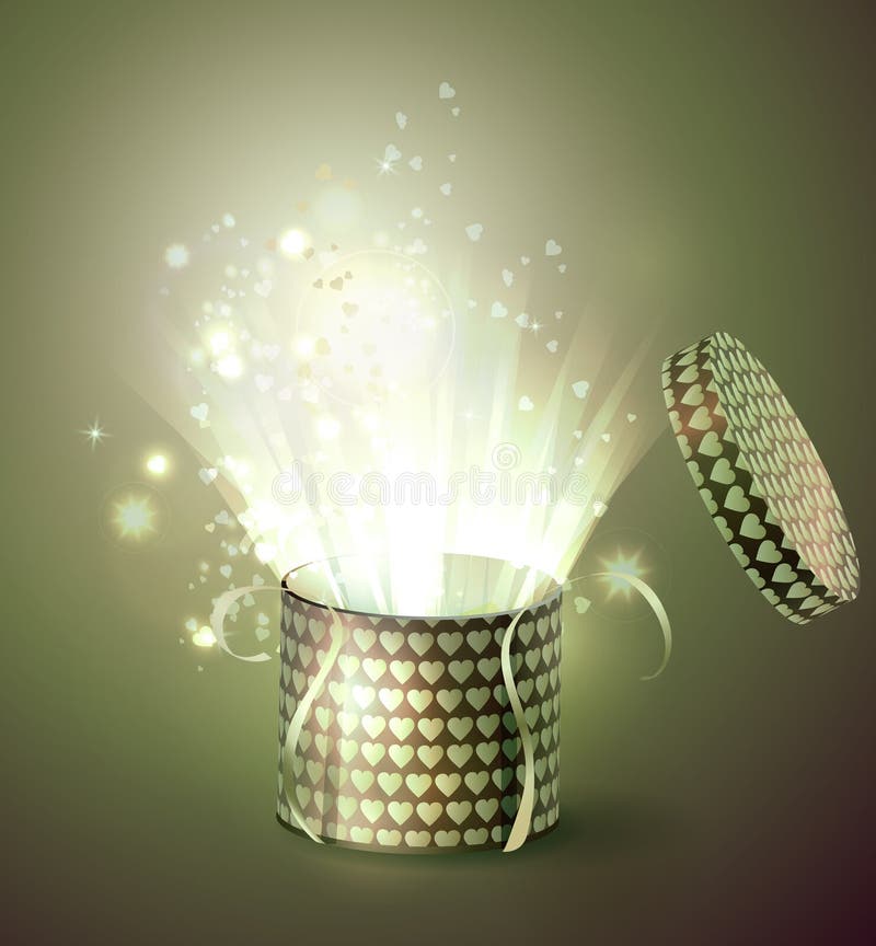 Open Gift Box with Bright Rays of Light Stock Vector - Illustration of ...