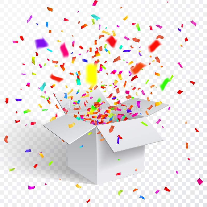Open Red Gift Box and Confetti. Christmas Background Stock Vector ...