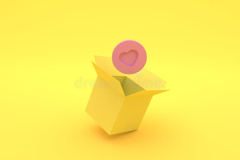 Open Gift Box with Heart. Love Concept Stock Illustration ...