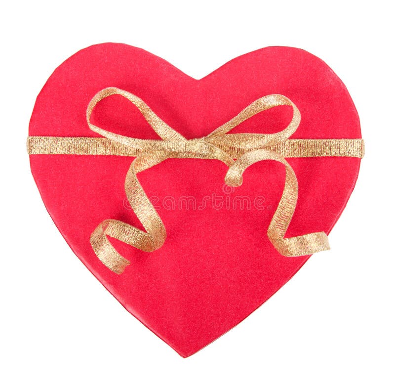 Open Gift Box in Heart Shape with Bow Stock Image - Image of shape ...
