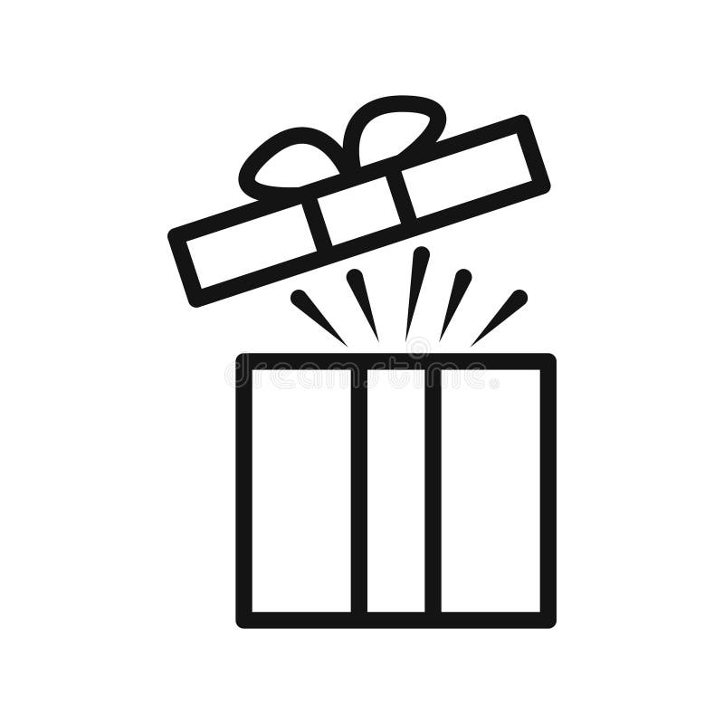 Open gift box icon stock vector. Illustration of design - 341313561