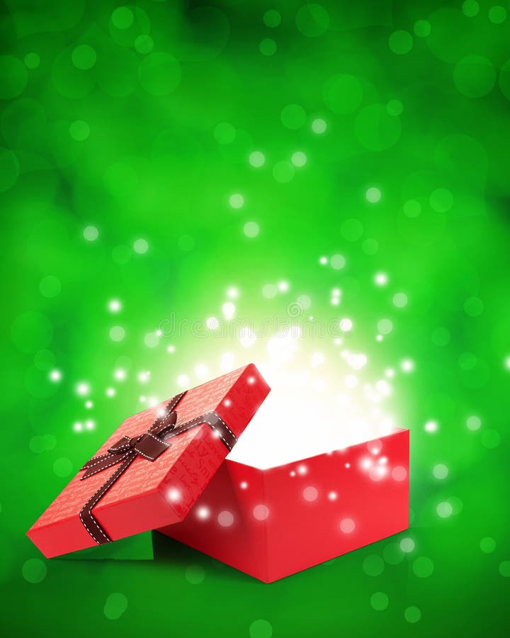 Open gift box stock photo. Image of banner, frame, fireworks - 35645006