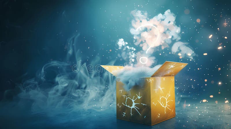 Open Gift Box with Magic Light Coming Out of it, Generative AI ...