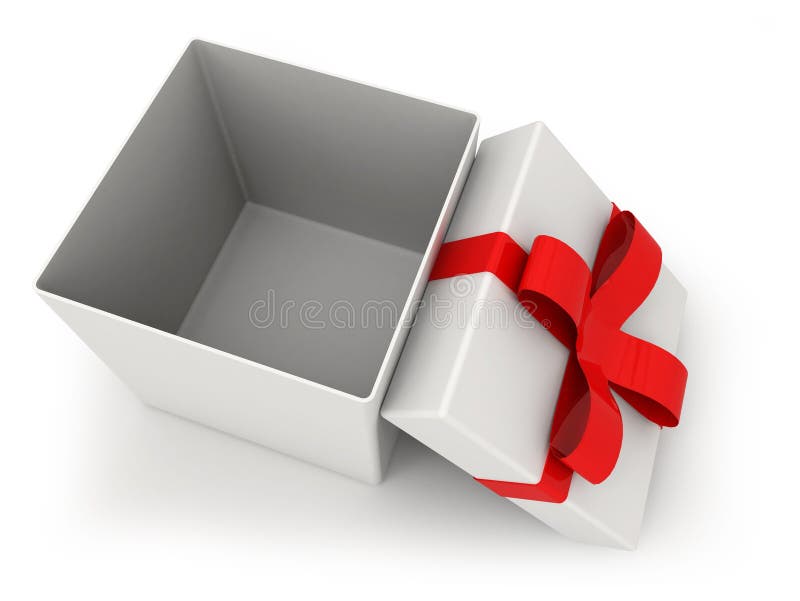 Open Gift Box Over White Background 3d Illustration Stock Illustration ...