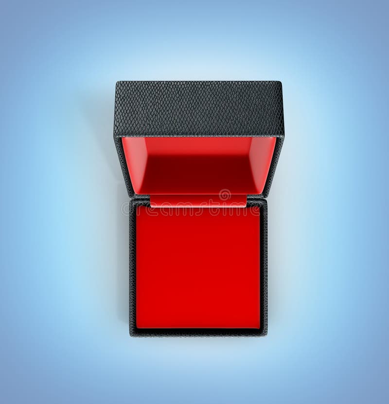 Gift Box with Red Material Inside on Blue Gradient Background 3d ...