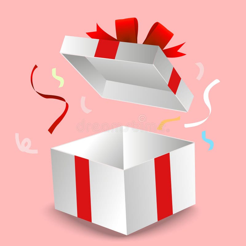 The Open Gift Box. Releasing an Explosion of Confetti Stock ...