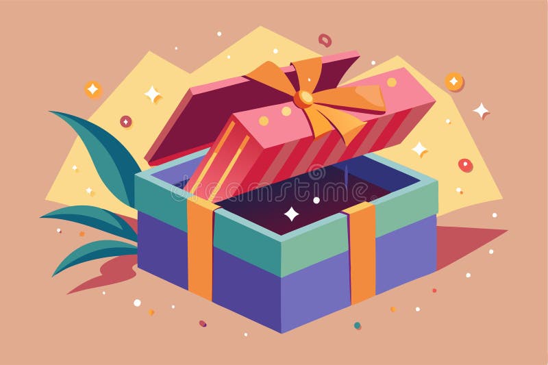 An Open Gift Box Reveals a Magical Surprise with Colorful Sparkles and ...