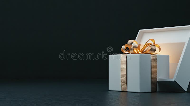 An Open Gift Box Reveals a Soft Light Emanating from within ...