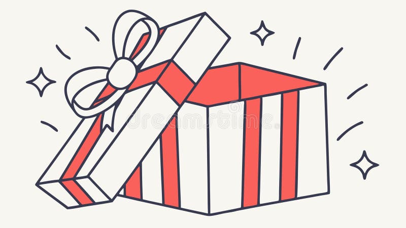 Open Gift Box with Stars Celebration Surprise Vector, Vector Design ...