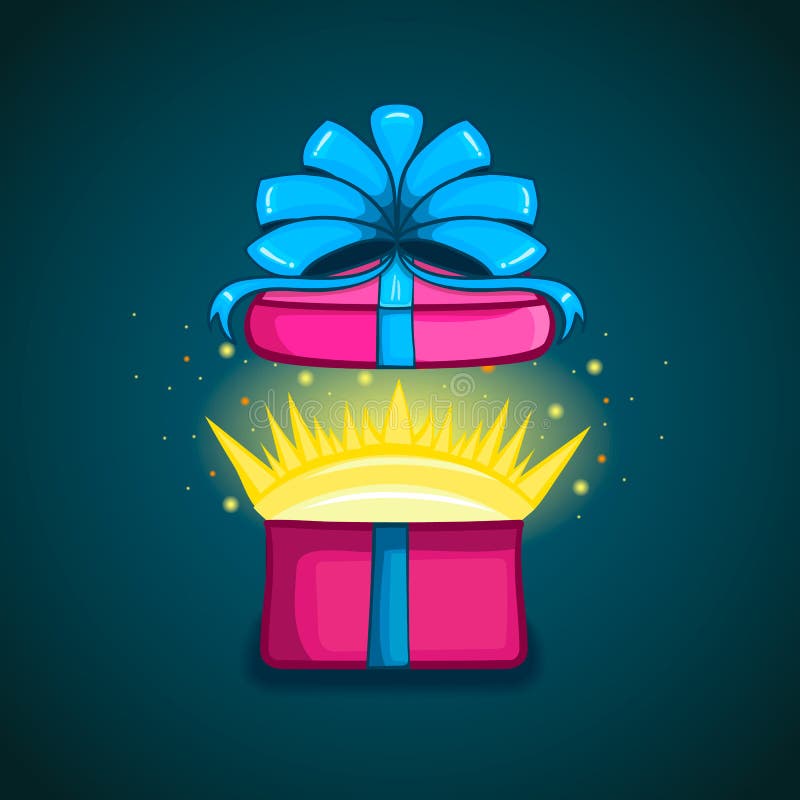 Open Gift Box with a Surprise Inside Stock Vector - Illustration of ...