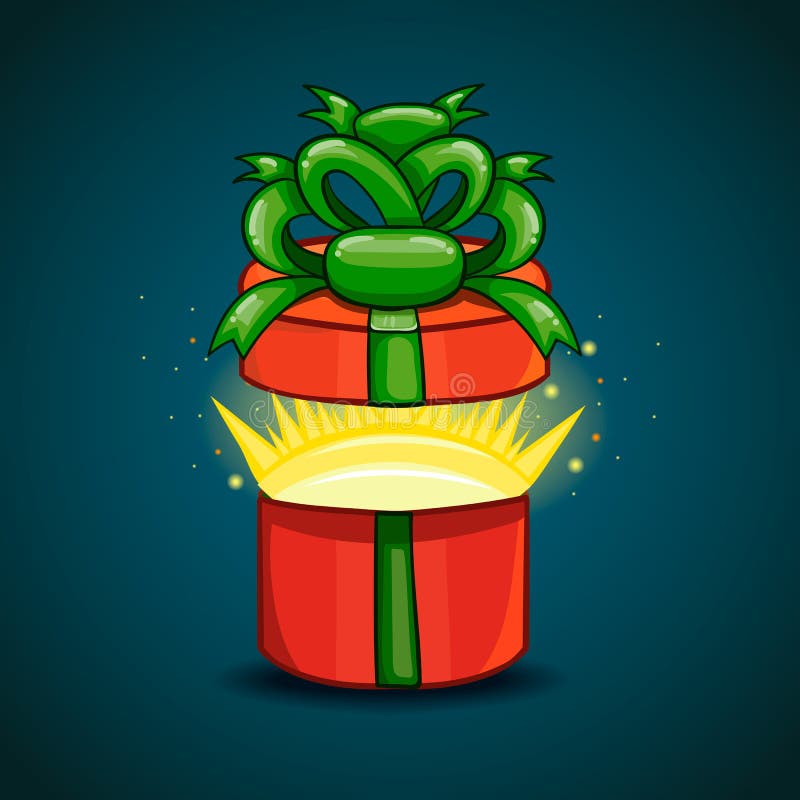 Open Gift Box with a Surprise Inside Stock Vector - Illustration of ...