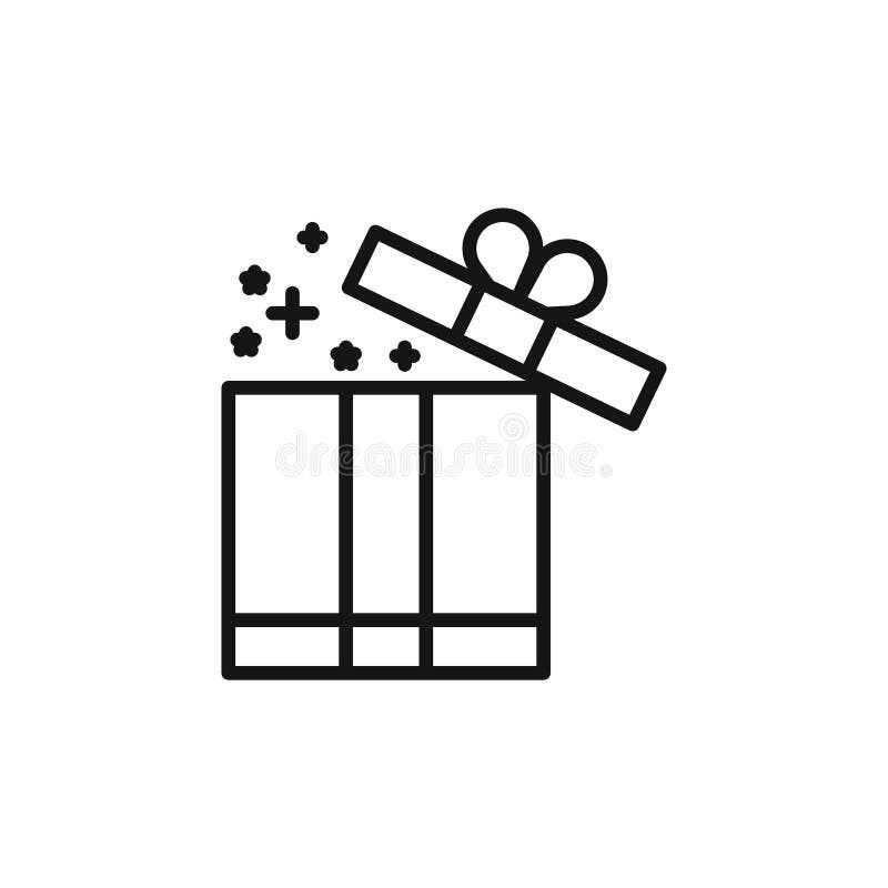 Open gift box icon stock vector. Illustration of design - 341313561