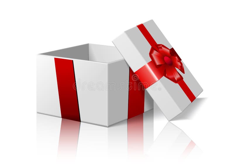 Open gift box with a white stock vector. Illustration of objects - 63689625
