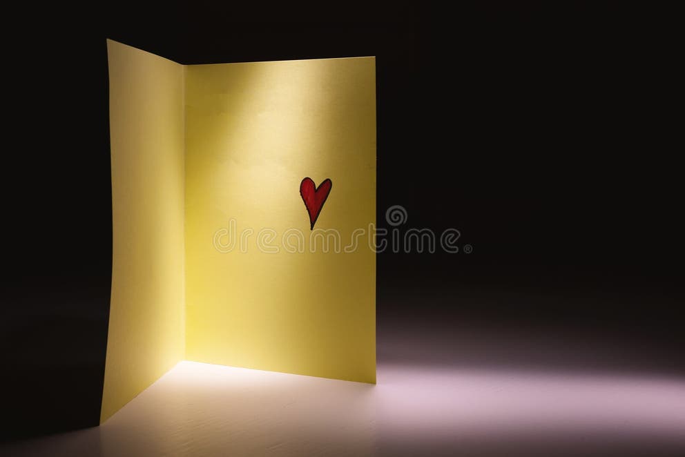 Open Gift Card with Heart stock image. Image of handmade - 243385169