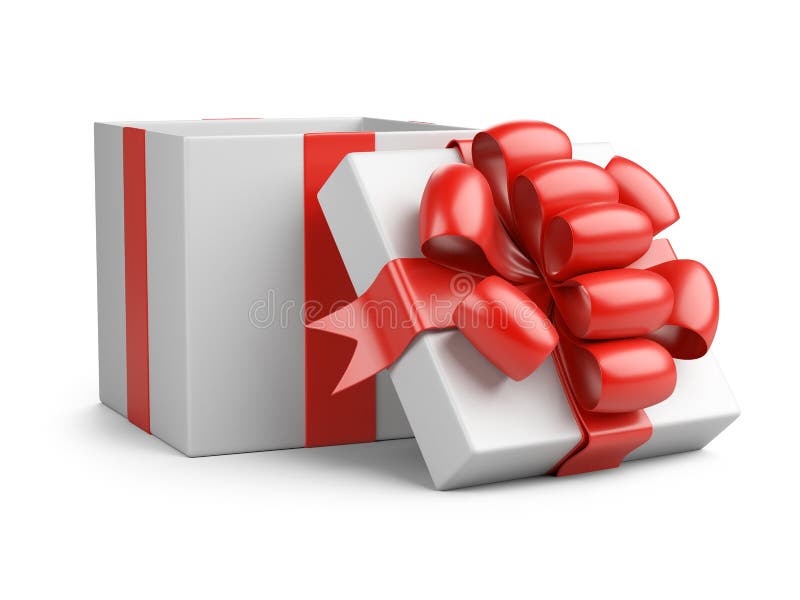 Open Gift Christmas Box Blank Front View. Stock Illustration ...