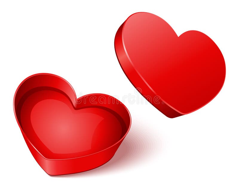 Open Red Shiny Heart Lock Shape Stock Illustration - Illustration of ...