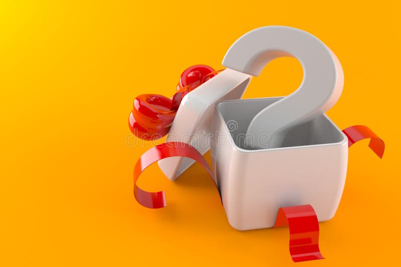 Open Gift with Question Mark Stock Illustration - Illustration of help ...