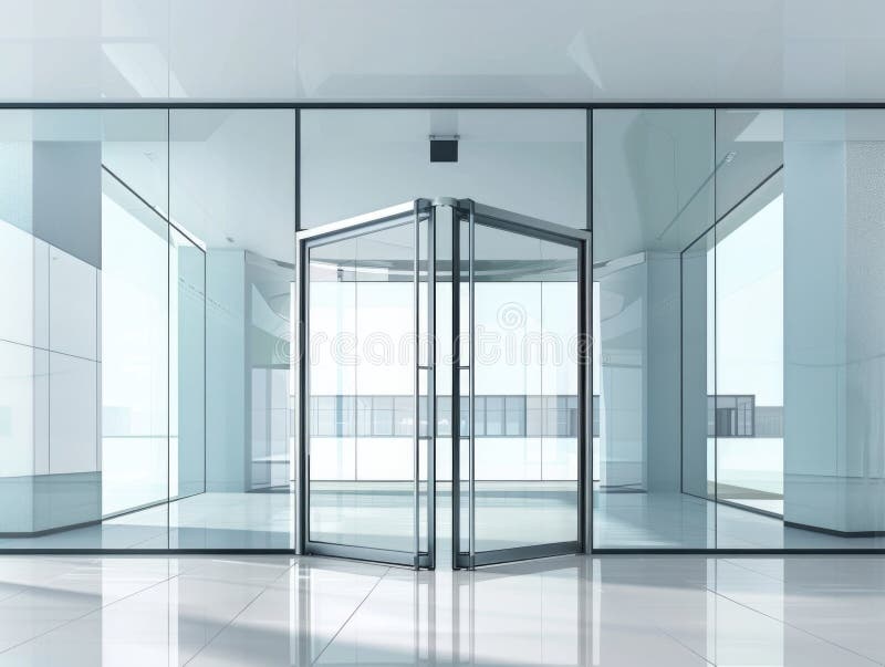 Open Glass Door stock image. Image of space, door, white - 374182459