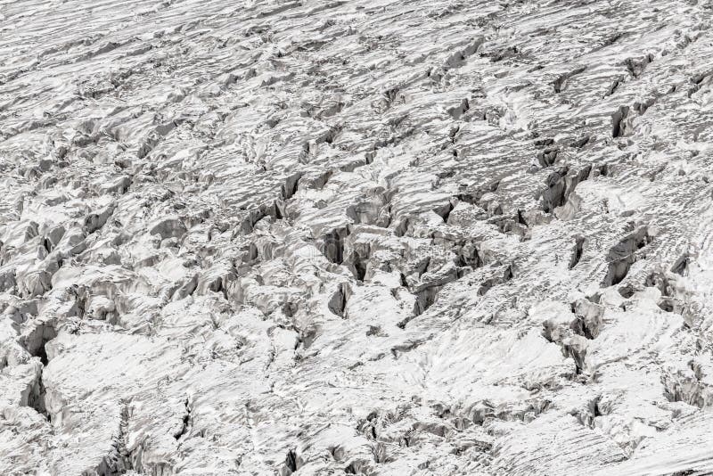 Open Gletsjerscheuren Op De Helling Van De Bergen Stock Afbeelding ...