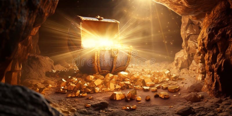 Open the Glowing Ancient Treasure Chest,Ai Generate Stock Illustration ...